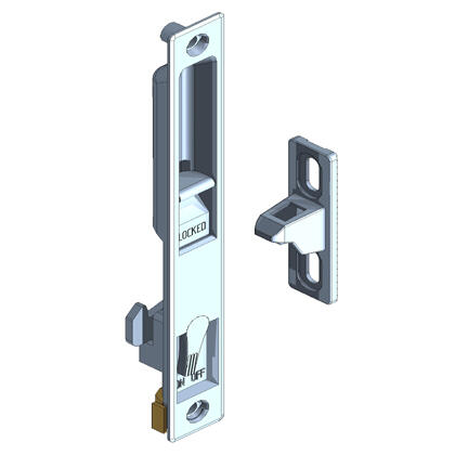 Aluminum sliding door lock - Flushmount with nite latch