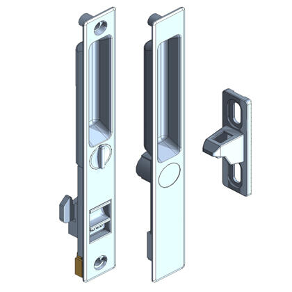 Aluminum sliding door lock - Flushmount with nite lock and cylinder ...